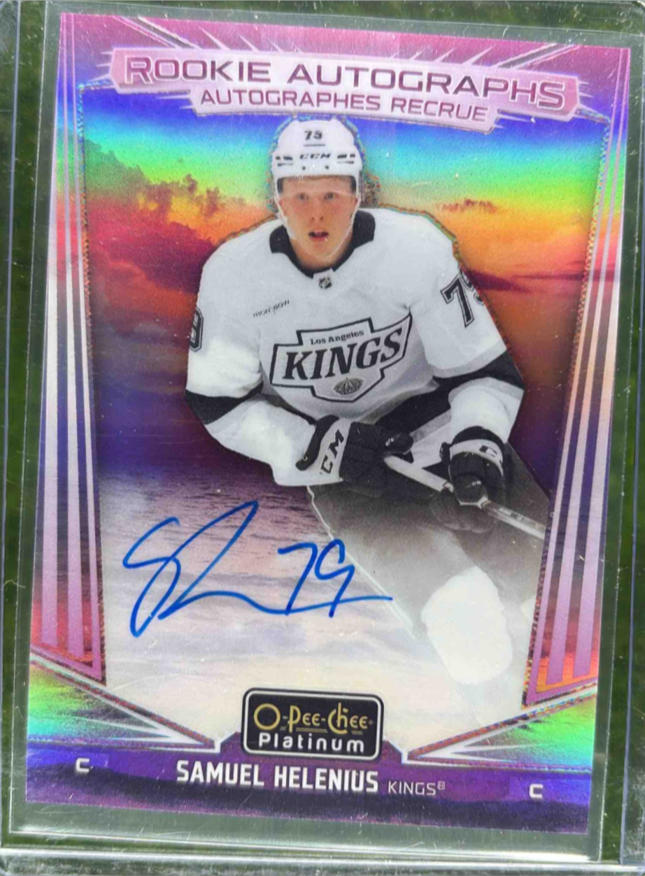 Samuel Helenius 2024 O-Pee-Chee Platinum #R-HE Rookie Auto - Sunset ...