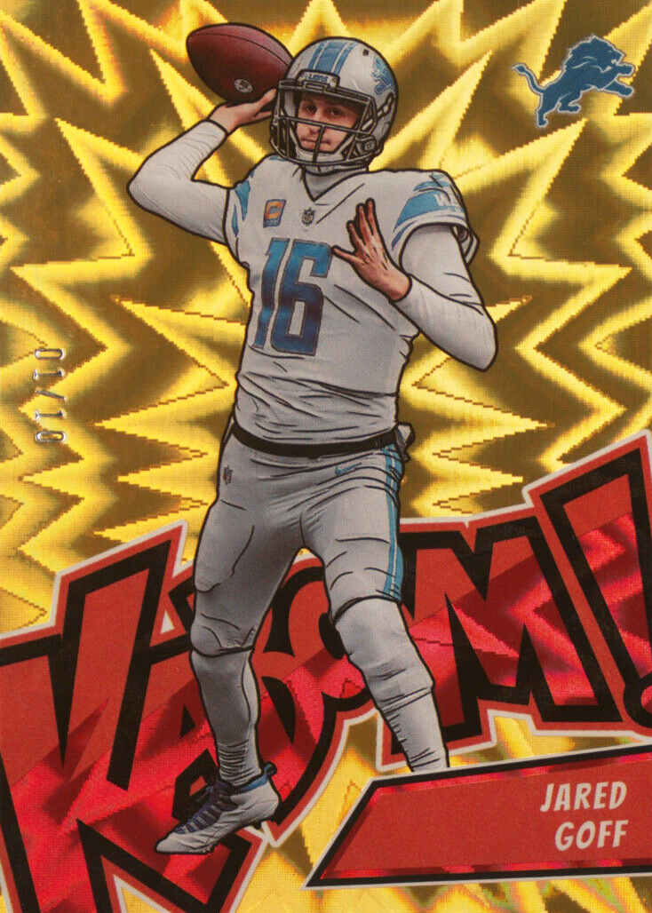 Jared Goff 2023 Absolute #K39 Kaboom! (Vertical) - Gold /10 Price Guide ...
