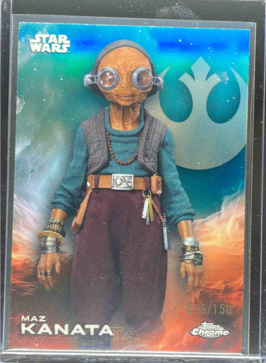 Maz Kanata 2025 Topps Chrome Star Wars #90 Skywalker Blue Refractor ...