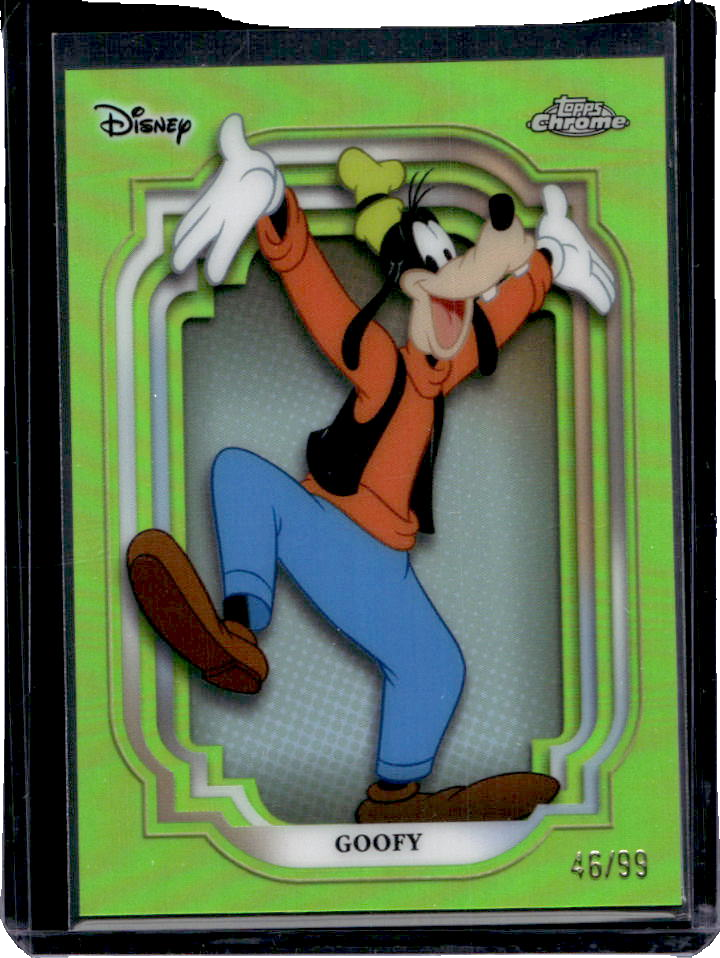 Goofy 2024 Topps Chrome Disney #4 Green Refractor /99 Price Guide ...