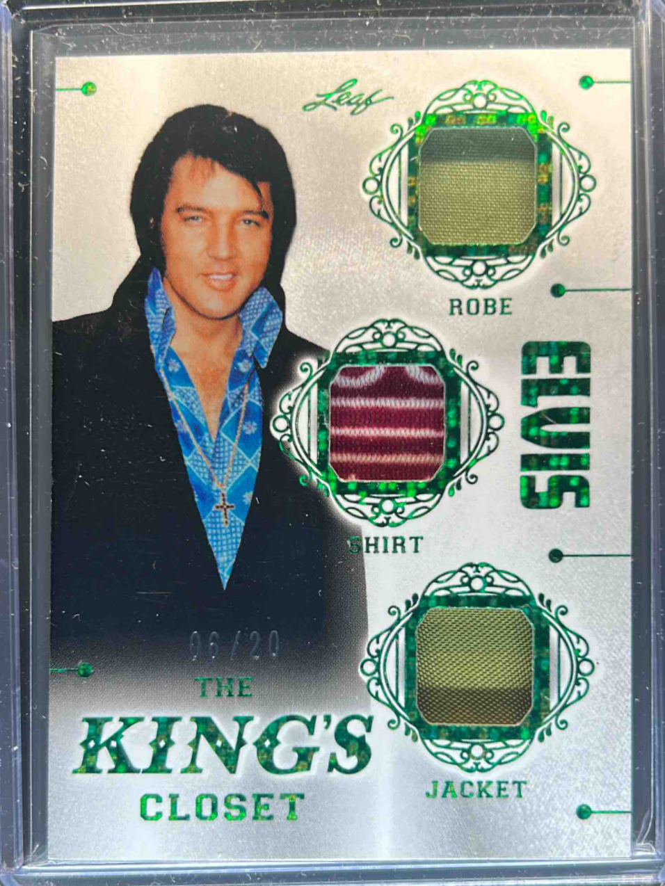 Elvis Presley 2024 Leaf Elvis Presley Icons Collection #TKC-11 The King's Closet - Green Holo ...