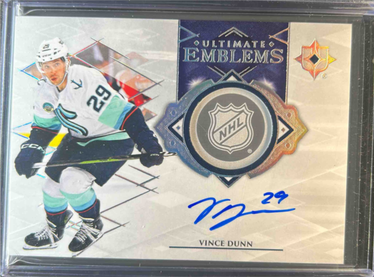 Vince Dunn 2023 Ultimate Collection #UE-VD Ultimate Emblems - Auto ...