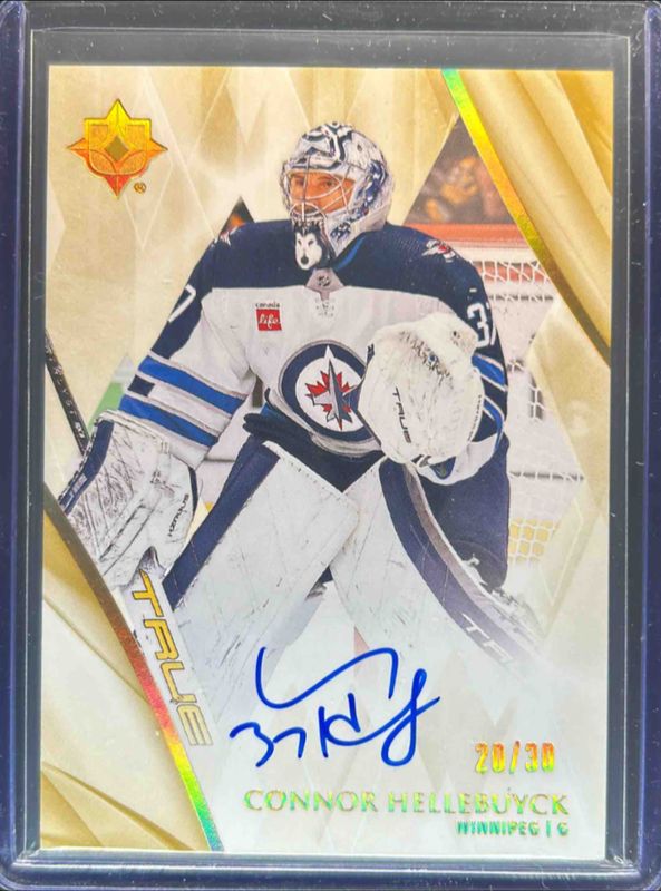 Connor Hellebuyck 2023 Upper Deck Ultimate Collection #12 Base Auto ...