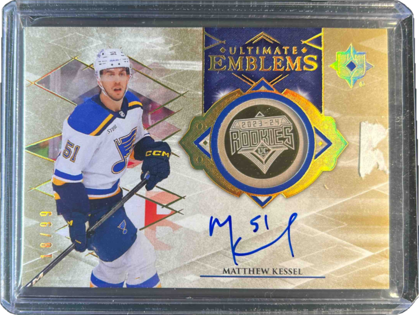 Matthew Kessel 2023 Ultimate Collection #UE-KE Ultimate Emblems - Gold ...