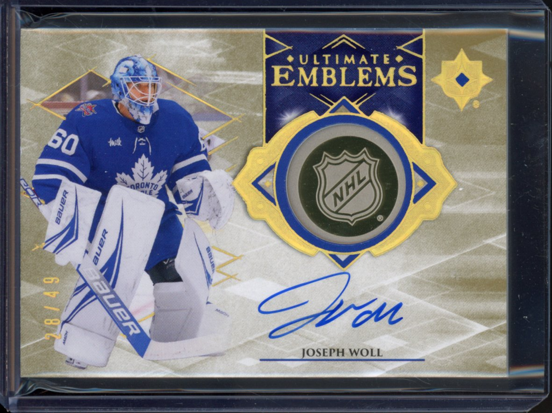 Joseph Woll 2023 Ultimate Collection #UE-JW Ultimate Emblems - Gold ...