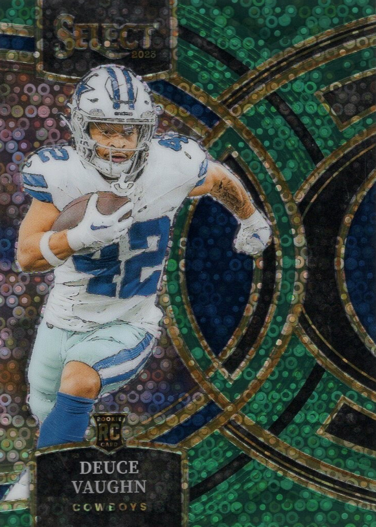 Deuce Vaughn 2023 Select #128 Premier Level Green Disco /5 Price Guide ...