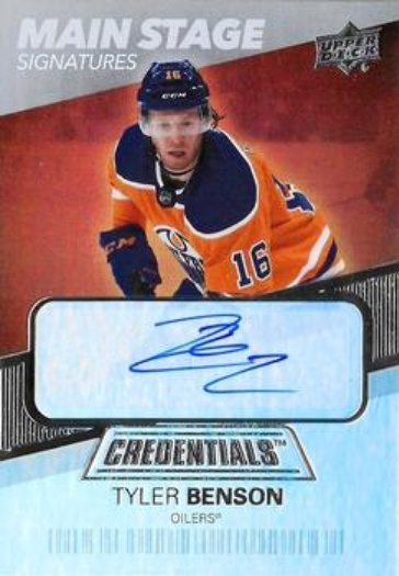 Tyler Benson 2021 Upper Deck Credentials #BTS-TB Main Stage Signatures ...