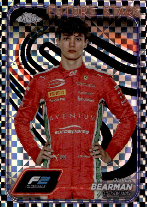Oliver Bearman 2024 Topps Chrome Formula 1 #21 Checker Flag Refractor ...