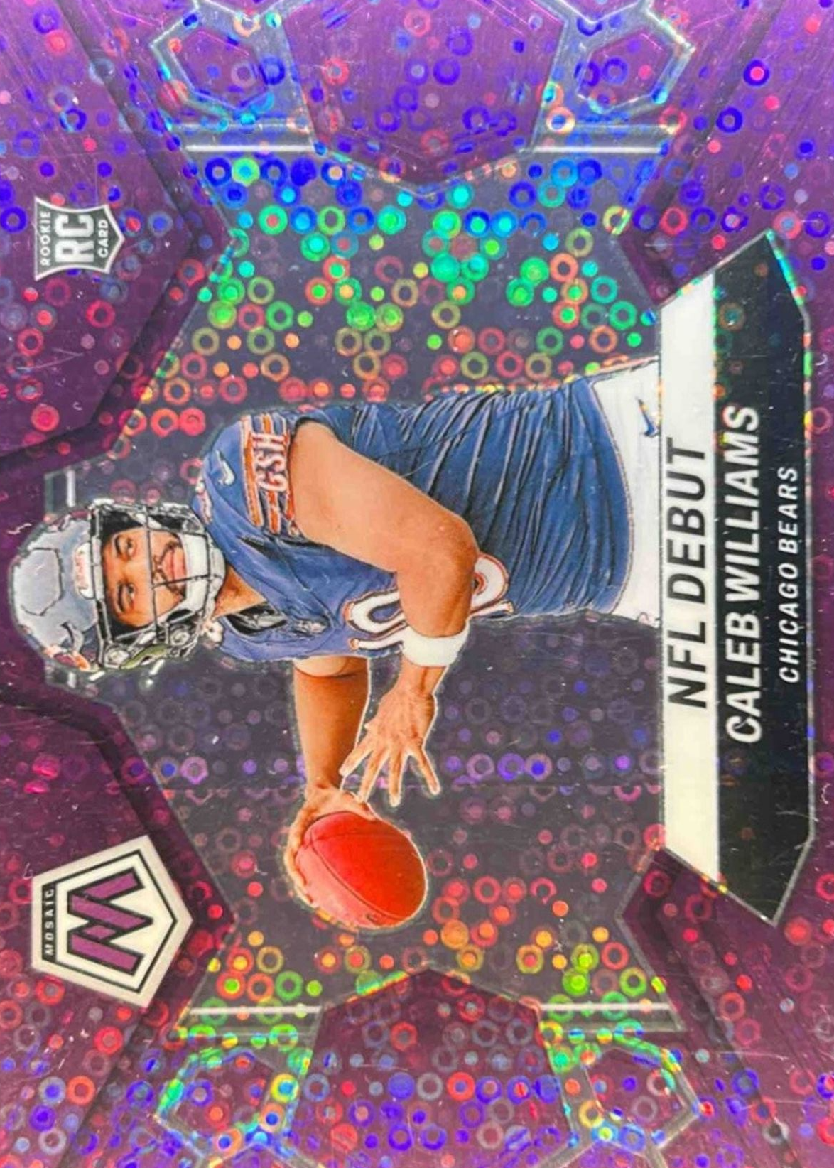 Caleb Williams 2024 Mosaic #289 NFL Debut - No Huddle Purple /50 Price ...