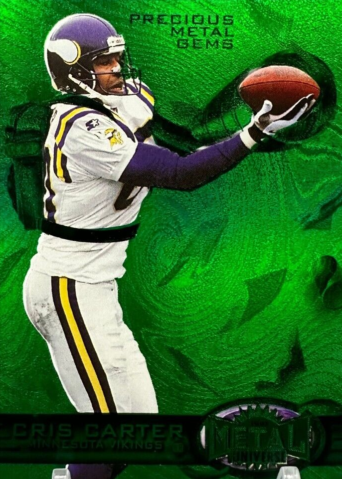 Cris Carter 1997 Metal Universe #143 Precious Metal Gems Green /15 ...