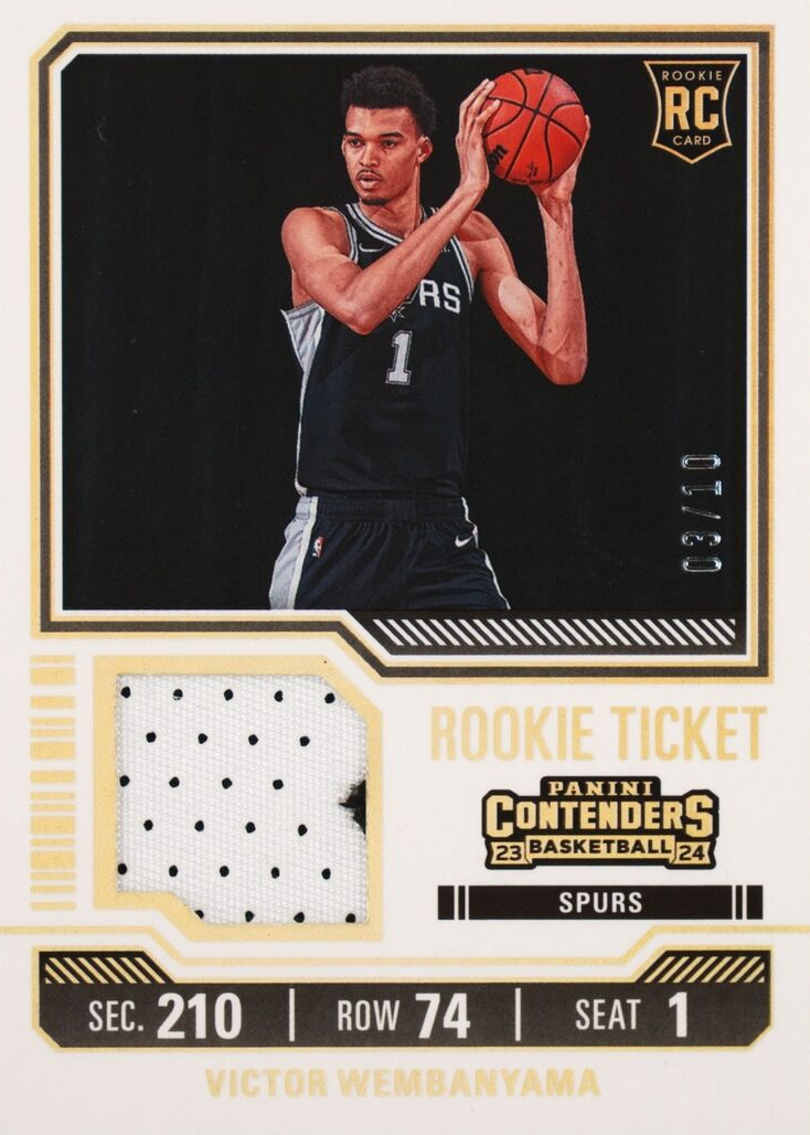 Victor Wembanyama 2023 Contenders #RTS-WEM Rookie Ticket Swatches ...