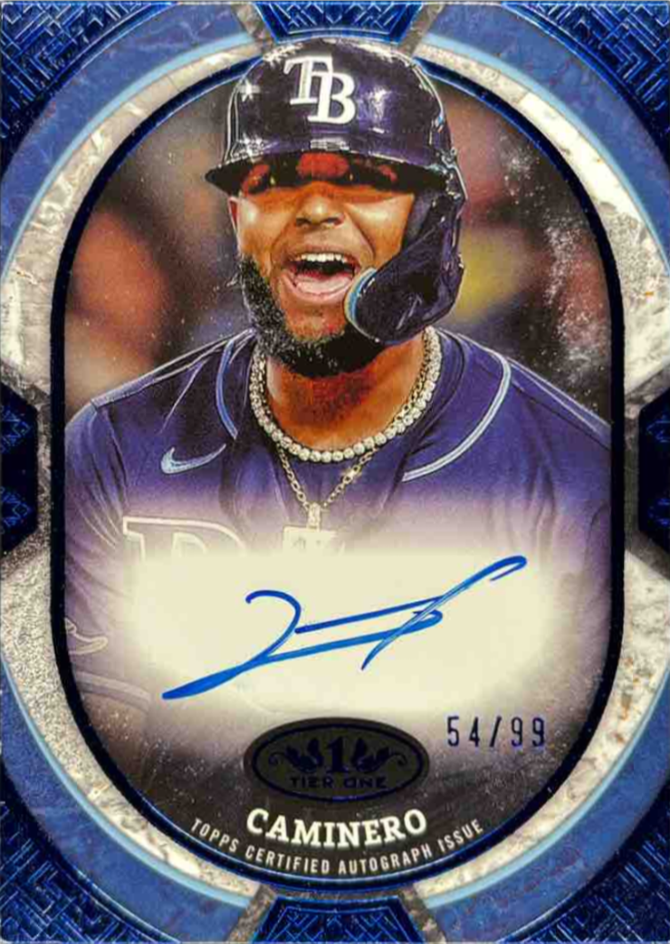 Junior Caminero 2025 Topps Tier One #TOS-JC Tier One Shots - Blue Foil ...