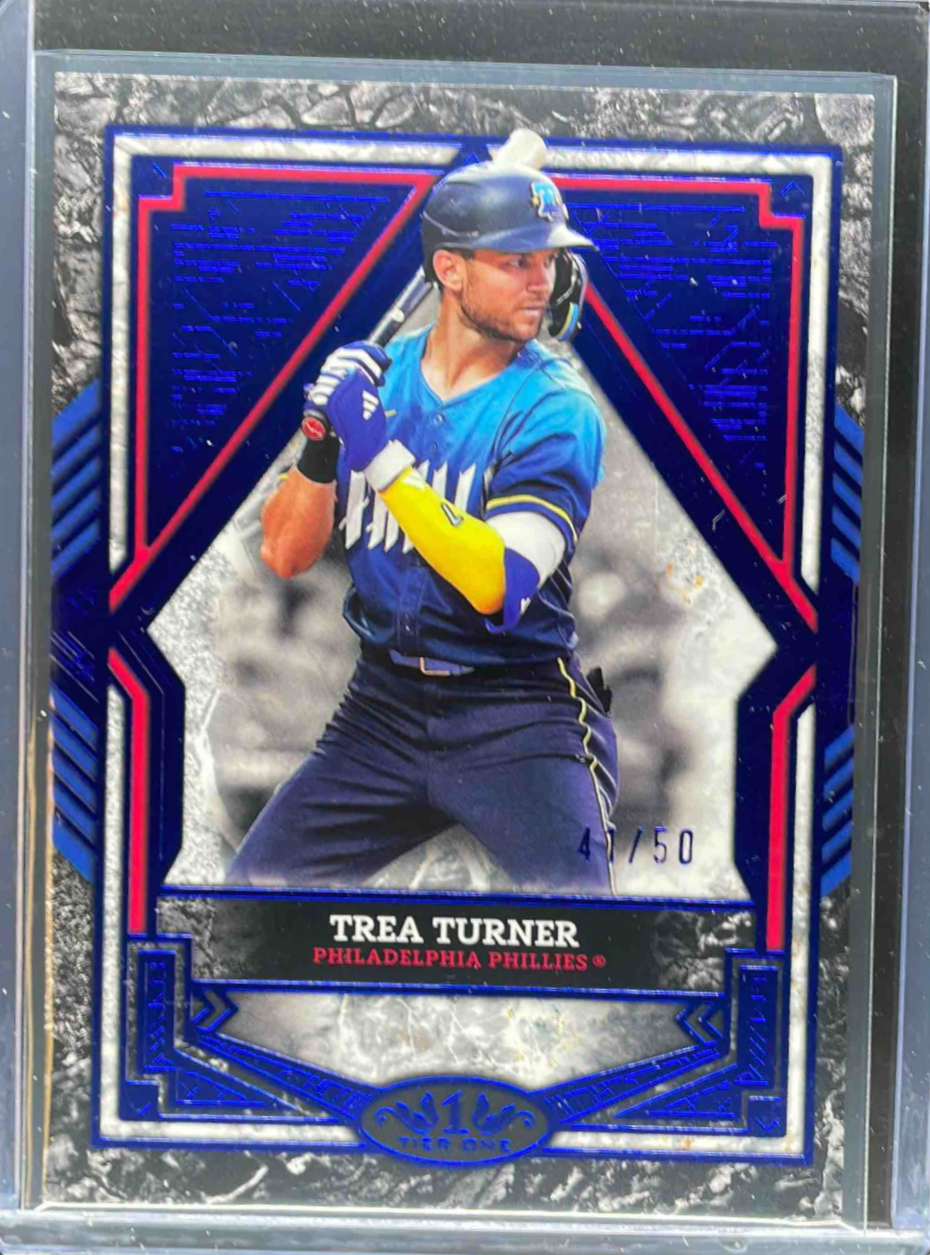 Trea Turner 2025 Topps Tier One #22 Base Tier 2 - Blue Foil /50 Price ...