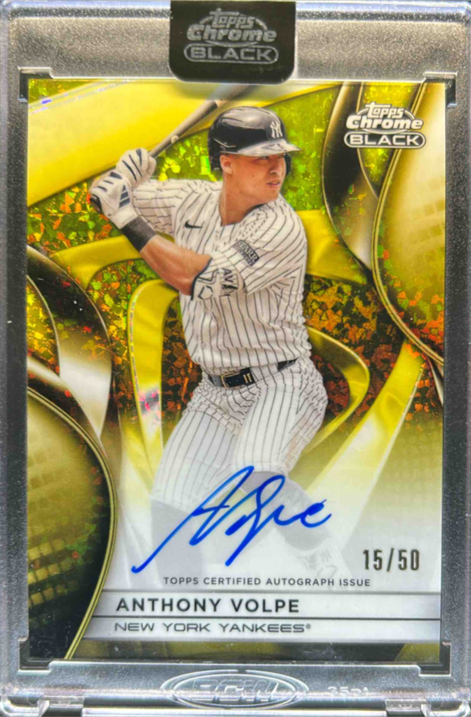 Anthony Volpe 2025 Topps Chrome Black #CBA-AV Autographs - Gold Mini ...