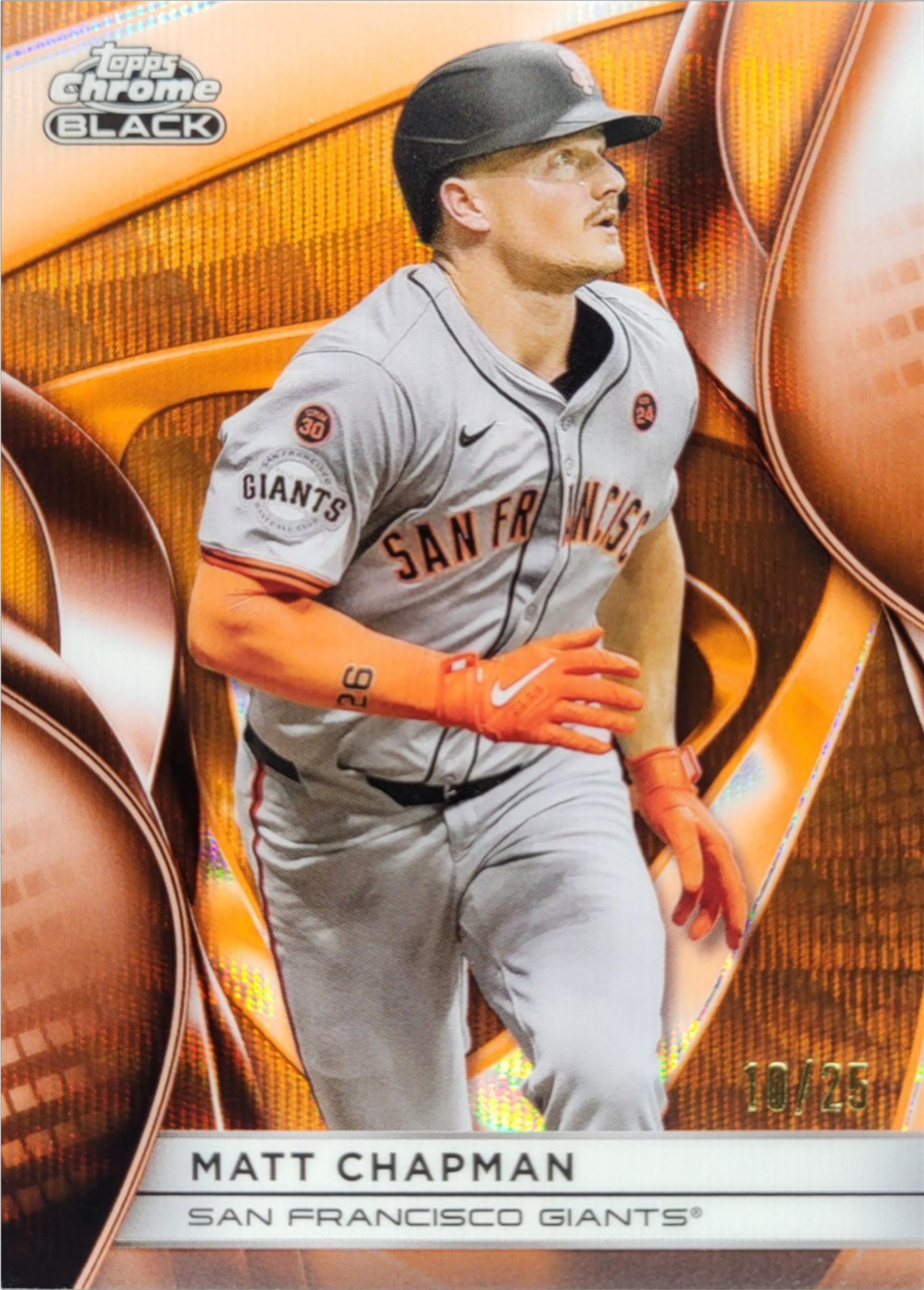 Matt Chapman 2025 Topps Chrome Black #44 Orange Wave Refractor /25 ...