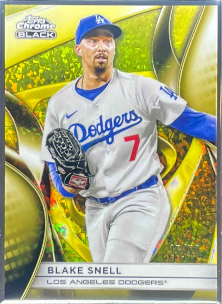 Blake Snell 2025 Topps Chrome Black #129 Gold Mini Diamond Refractor ...