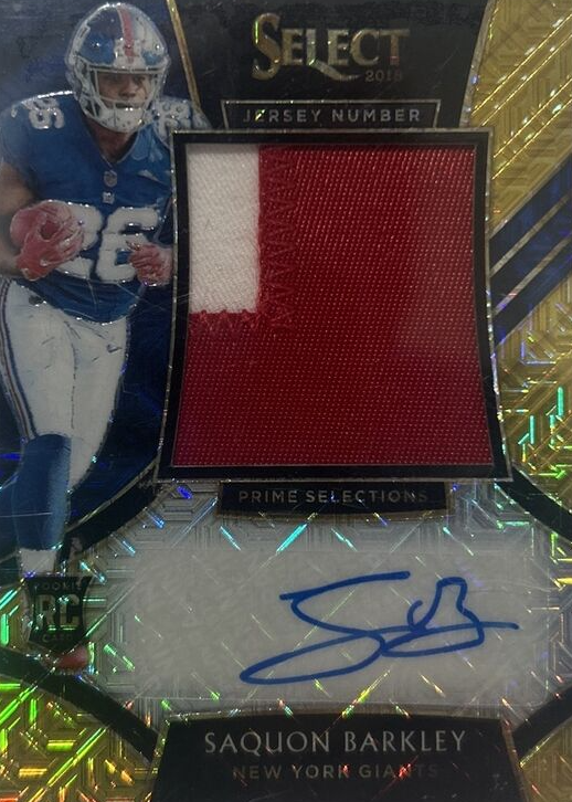 Saquon Barkley 2018 Select #PSP-SB Prime Selections Signatures - Gold ...