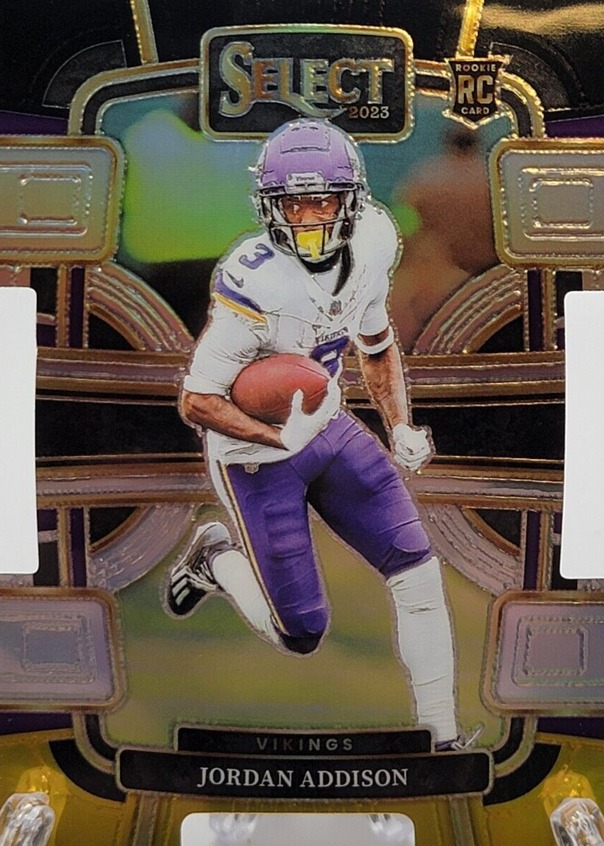 Jordan Addison 2023 Select #66 Concourse Black & Gold Die-Cut Price ...