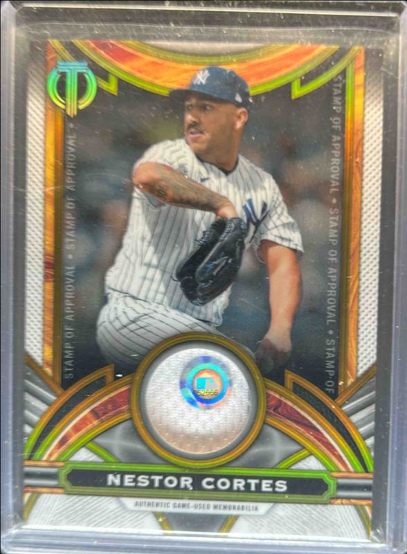 Nestor Cortes Jr. 2023 Topps Tribute #SOA-NCO Stamp of Approval Relics ...