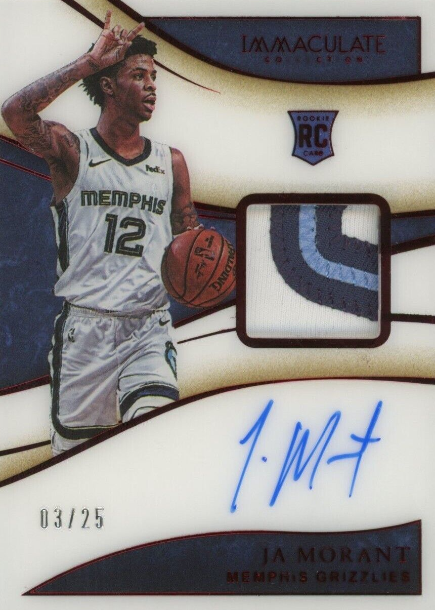 Ja Morant 2019 Immaculate #117 Rookie Patch Auto - Red /25 Price Guide ...
