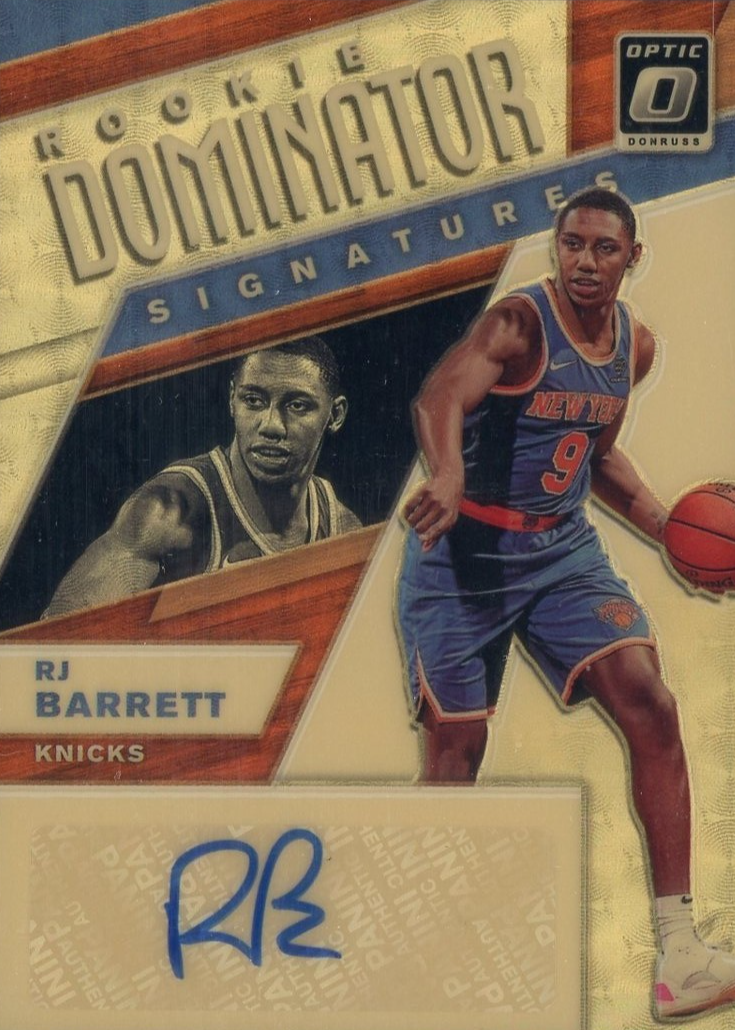 RJ Barrett 2019 Optic #RD-RJB Rookie Dominators Signatures - Gold Vinyl ...