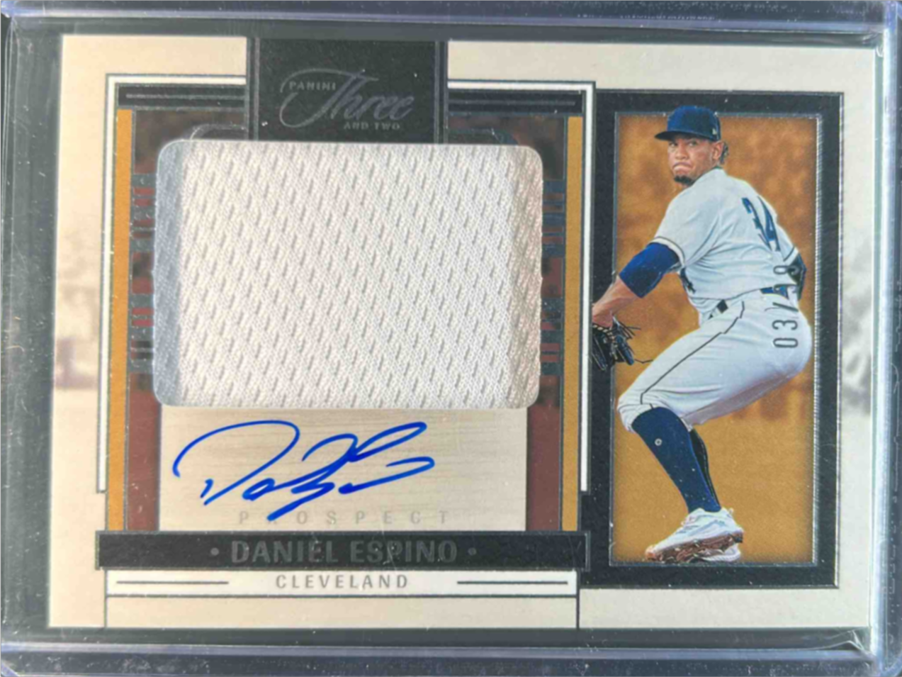 Daniel Espino 2024 Panini Three and Two #PJA-DE Prospect Jersey ...