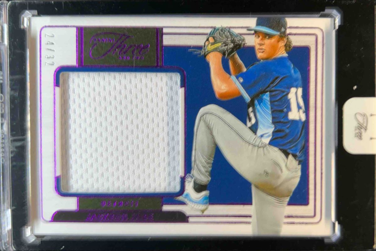Jackson Jobe 2024 Panini Three and Two #PS-JJ Prospect Swatches - Full ...