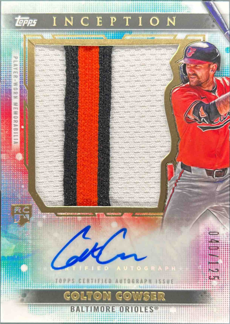 Colton Cowser 2024 Topps Inception #AJP-CC Autographed Jumbo Patch ...