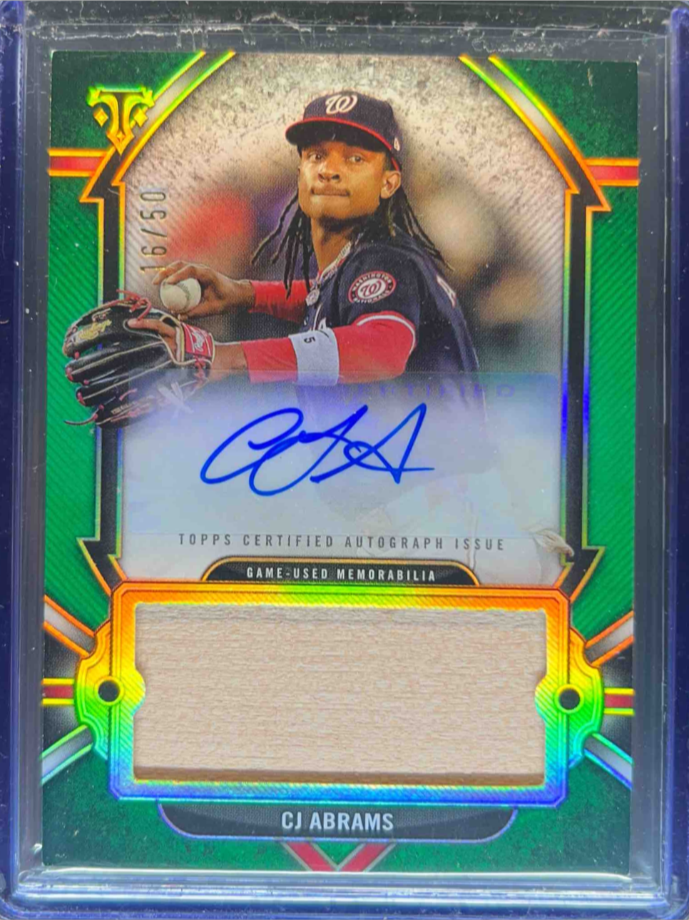 CJ Abrams 2024 Topps Triple Threads #AJR-CJA Autographs Single Jumbo ...