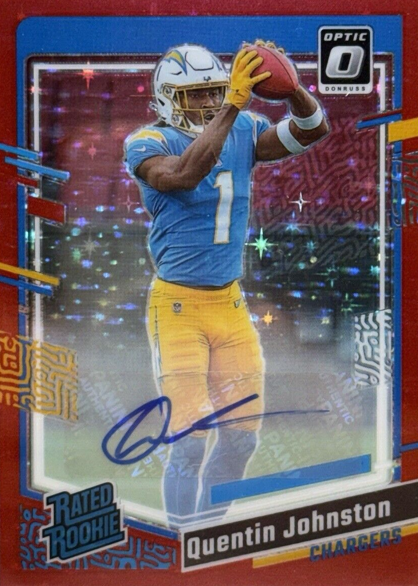 Quentin Johnston 2023 Optic #265 Rated Rookie Autographs - Red Stars ...