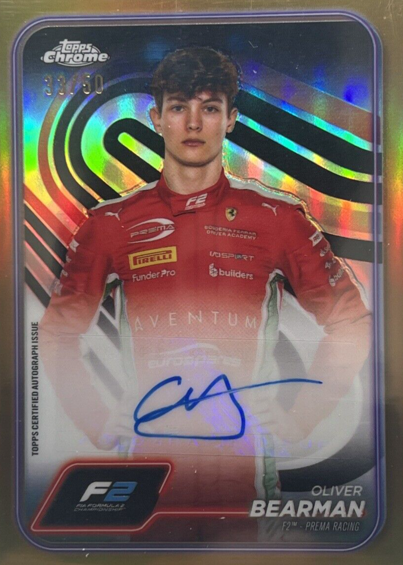 Oliver Bearman 2024 Topps Chrome Formula 1 #CAC-BEA Autographs - Gold ...