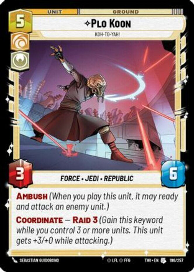 Plo Koon 2024 Twilight of the Republic #196 Foil Price Guide - Sports Card Investor