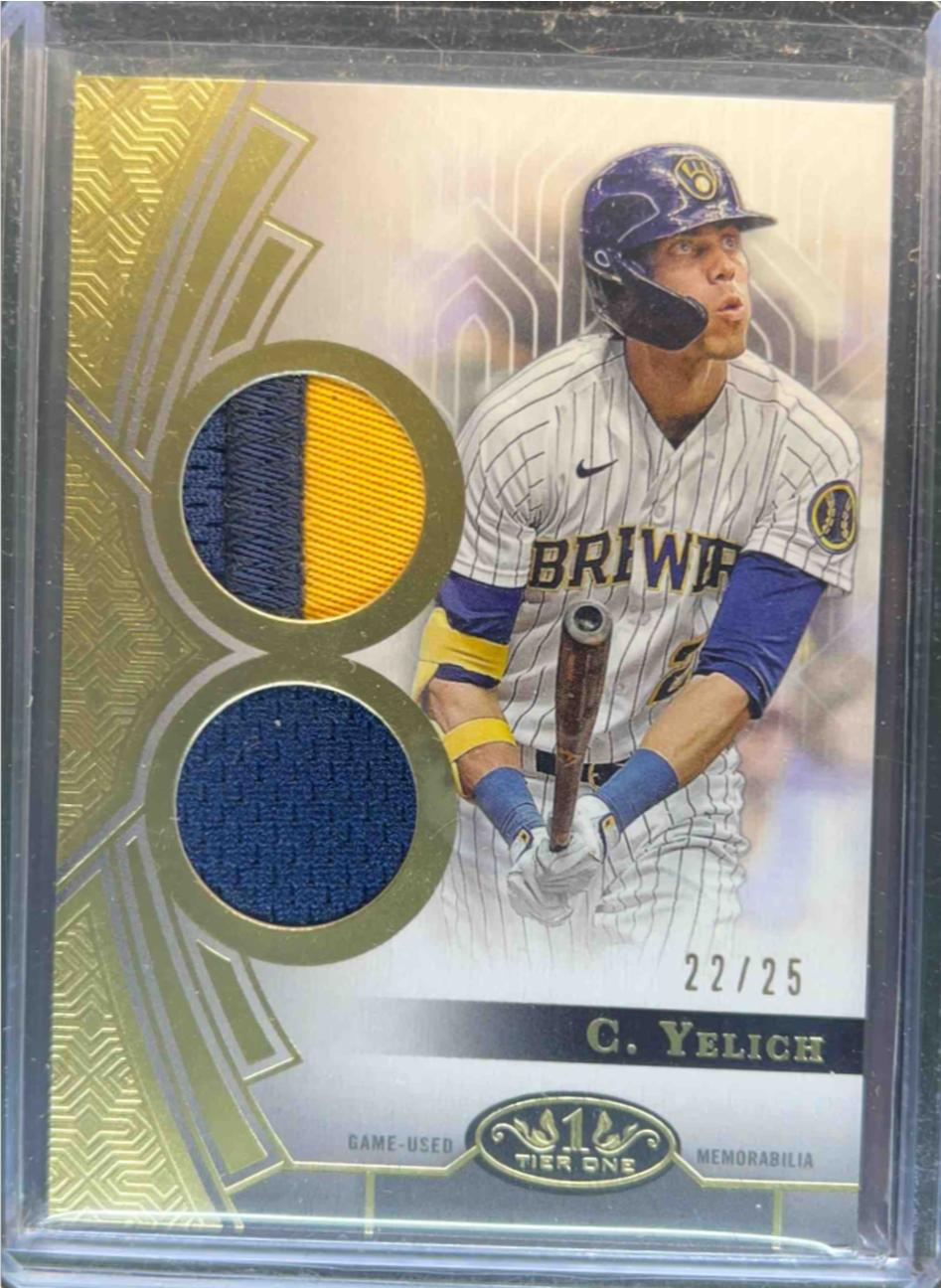 Christian Yelich 2023 Topps Tier One #T1R-CY Tier One Relics (Design A ...
