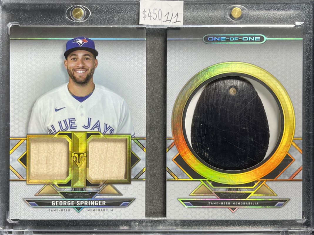 George Springer 2021 Topps Triple Threads #TTBK-GSR Bat Knob Book /1 ...