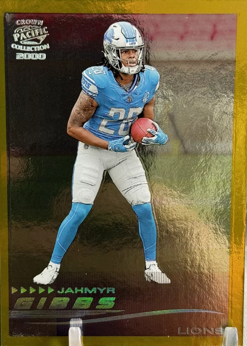 Jahmyr Gibbs 2023 Zenith #9 2000 Pacific Crown Collection - Gold /10 ...