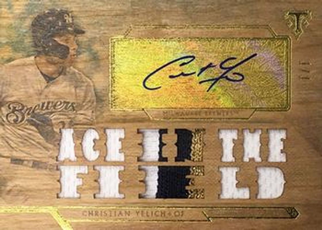 Christian Yelich 2018 Topps Triple Threads #TTAR-CY5 Autographs Relics ...