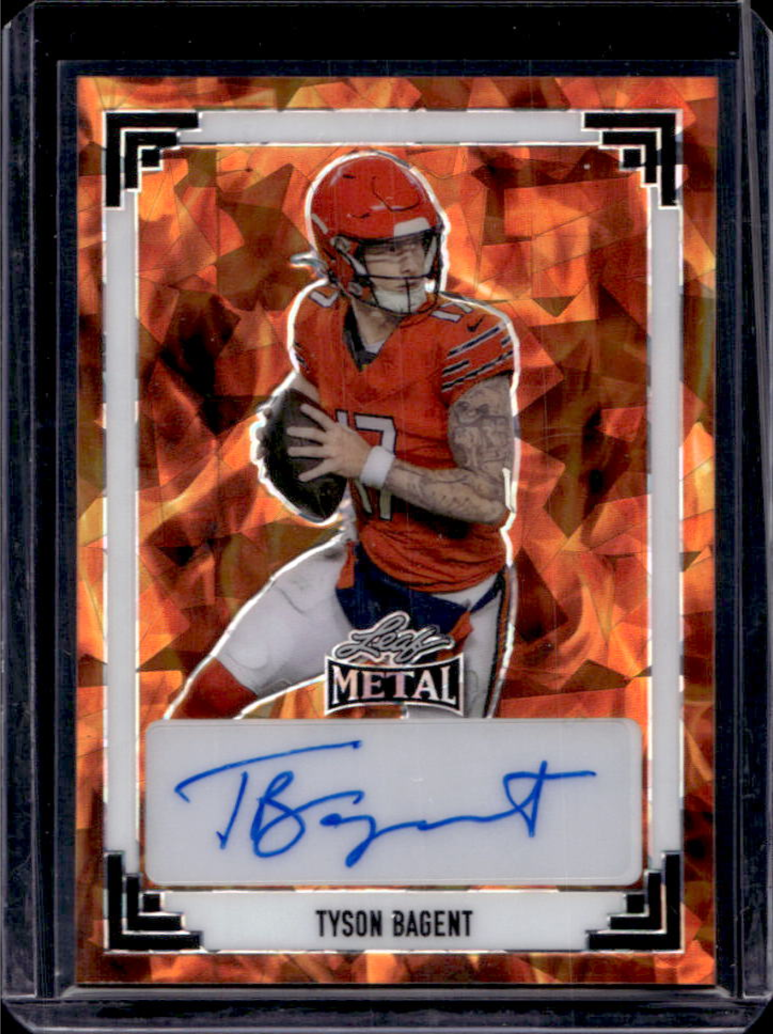 Tyson Bagent 2024 Leaf Metal #91A-TB2 91 Leaf Autographs - Crystal Fire ...