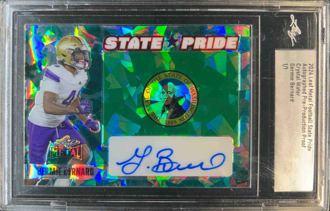 Germie Bernard 2024 Leaf Metal Autographs Crystal Water Pre Production ...