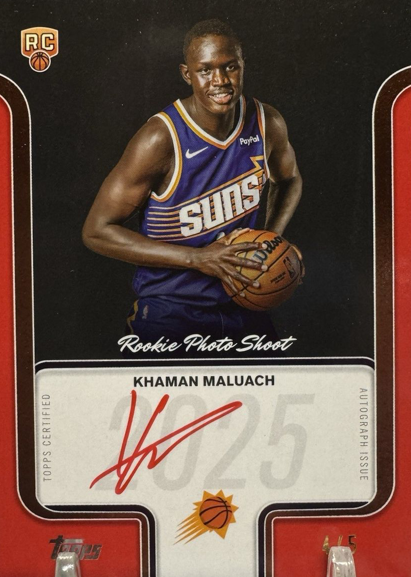 Khaman Maluach 2025 Topps #RP-KM Rookie Photo Shoot Autographs - Red /5 ...