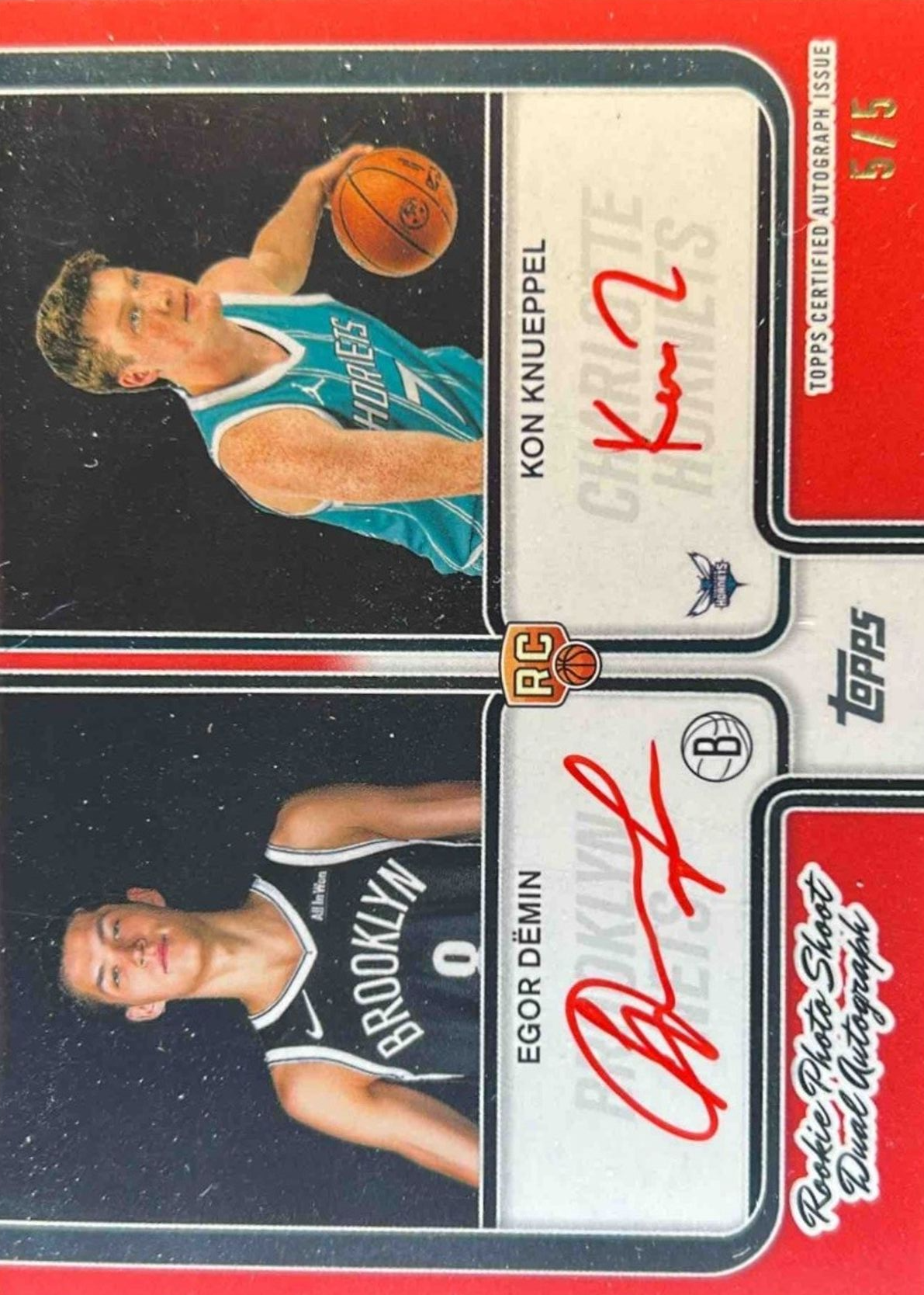 Egor Demin / Kon Knueppel 2025 Topps #RPD-ED Rookie Photo Shoot Dual ...