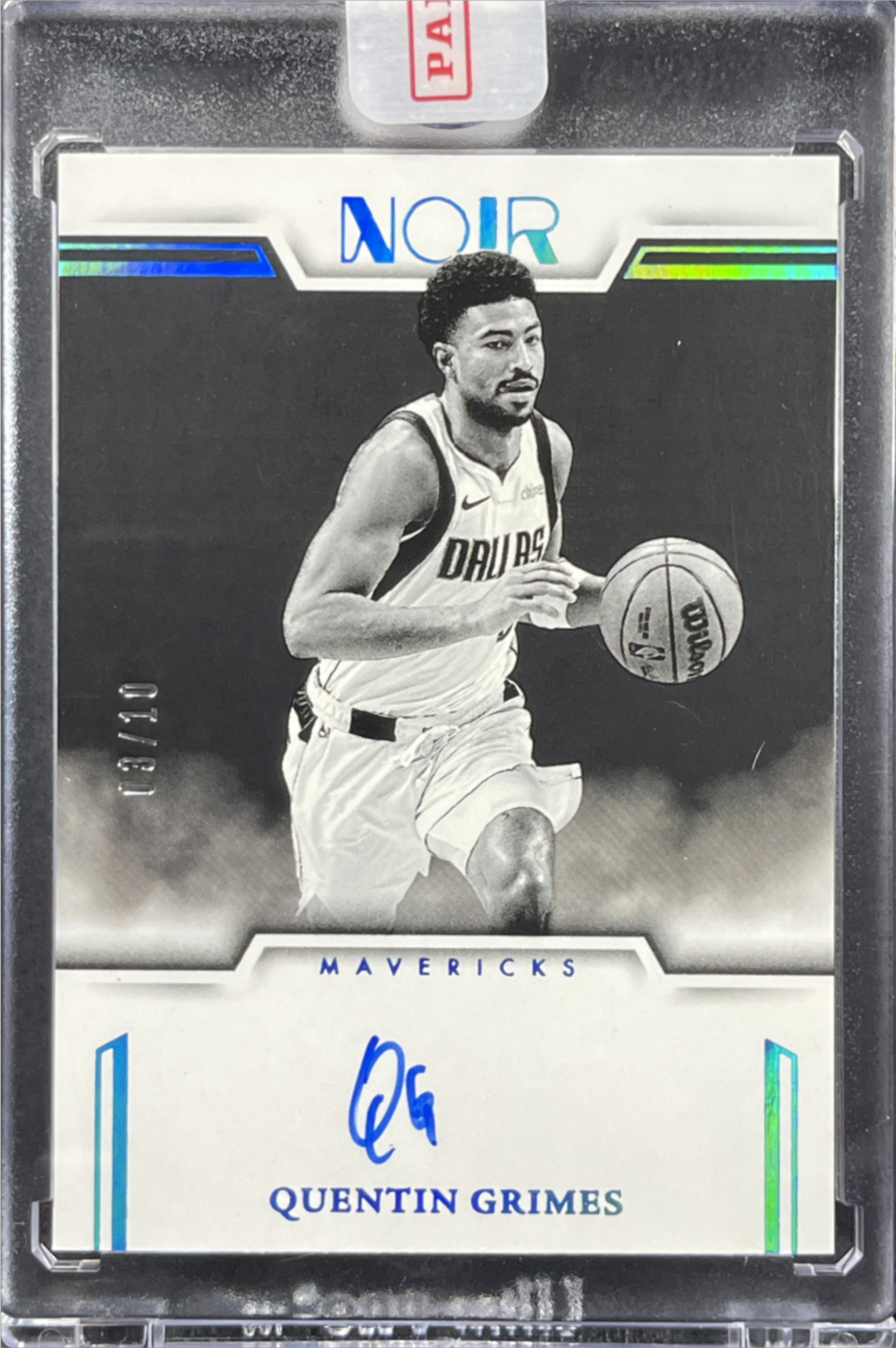 Quentin Grimes 2024 Noir #2 Auto Noir Black & White - Platinum /10 ...