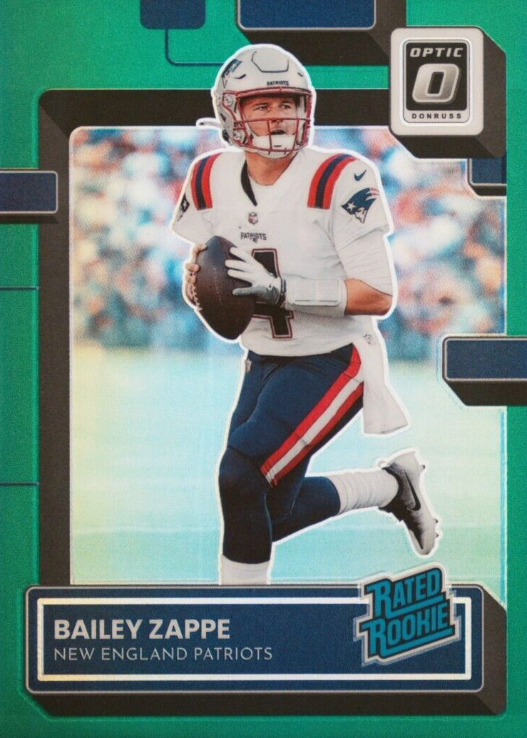 Bailey Zappe 2022 Optic #229 Green /5 Price Guide - Sports Card Investor