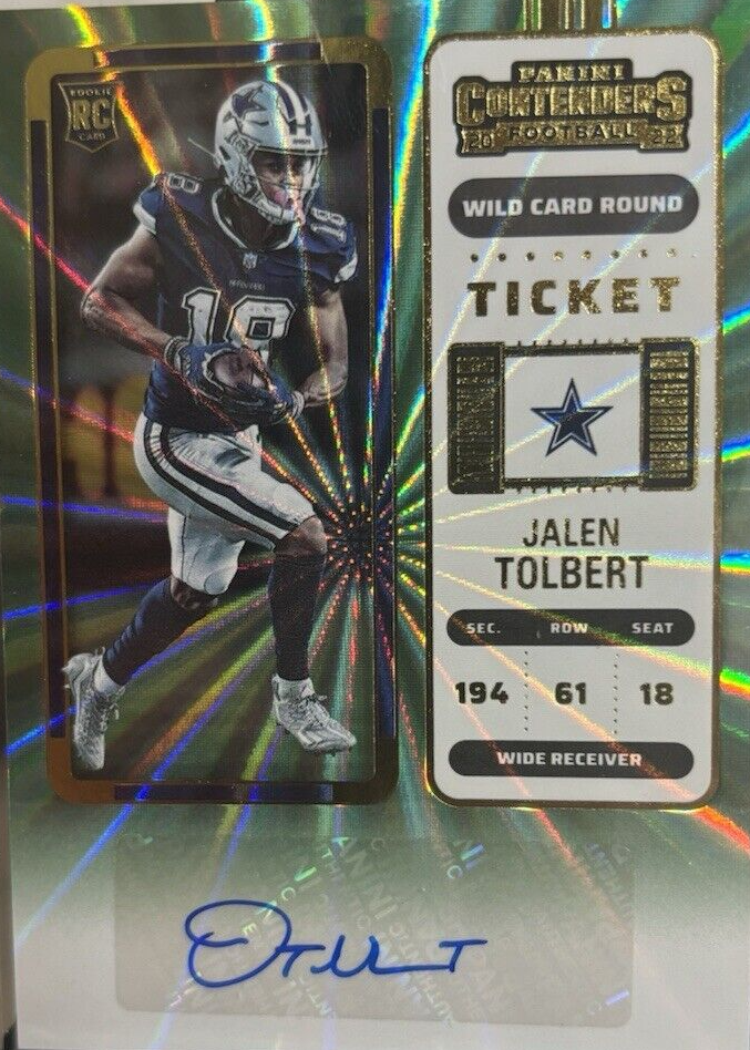 Jalen Tolbert 2022 Contenders #122 Rookie Ticket Auto - Wild Card Price ...