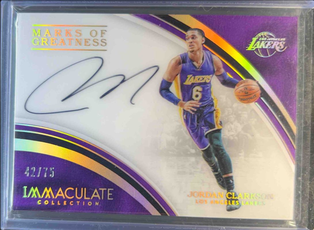 Jordan Clarkson 2016 Immaculate #MG-JCL Marks of Greatness /35 Price ...