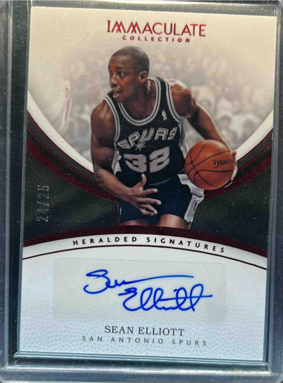 Sean Elliott 2016 Immaculate #HS-SEL Heralded Signatures - Red /25 ...