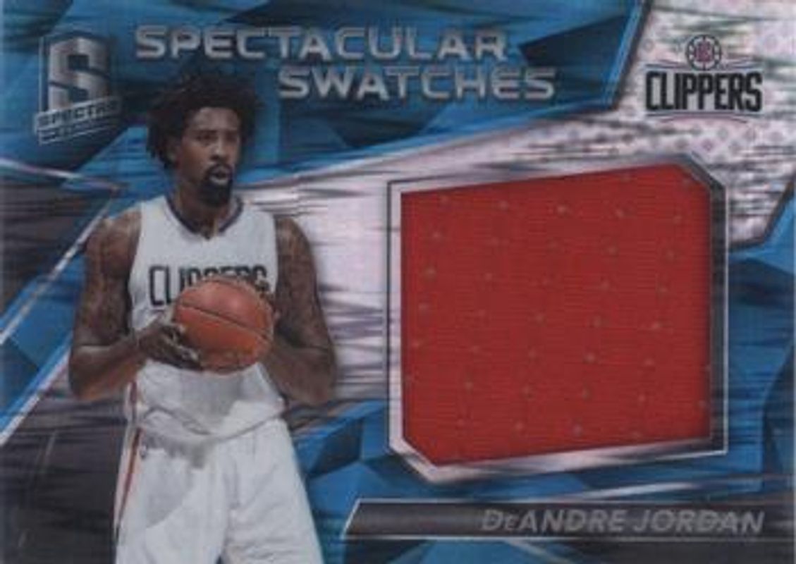 DeAndre Jordan 2016 Spectra #26 Spectacular Swatches - Neon Blue /99 ...