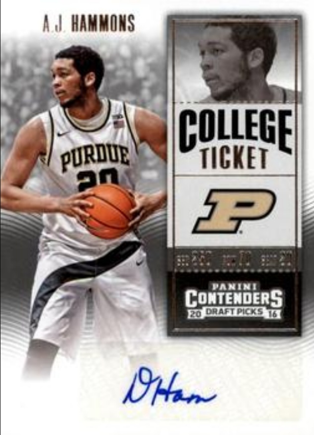AJ Hammons 2016 Contenders Draft Picks #158 College Ticket Auto Price ...