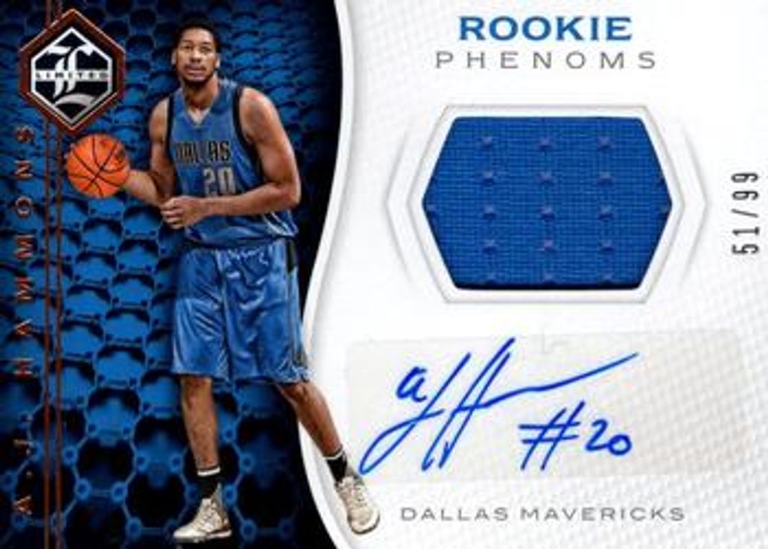 AJ Hammons 2016 Limited #RPJ-AJ Rookie Phenoms Jersey Autographs /99 ...