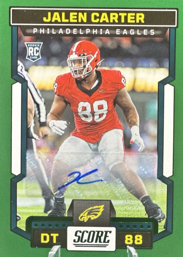 Jalen Carter 2023 Score #369 Rookie Signatures - Green Price Guide ...
