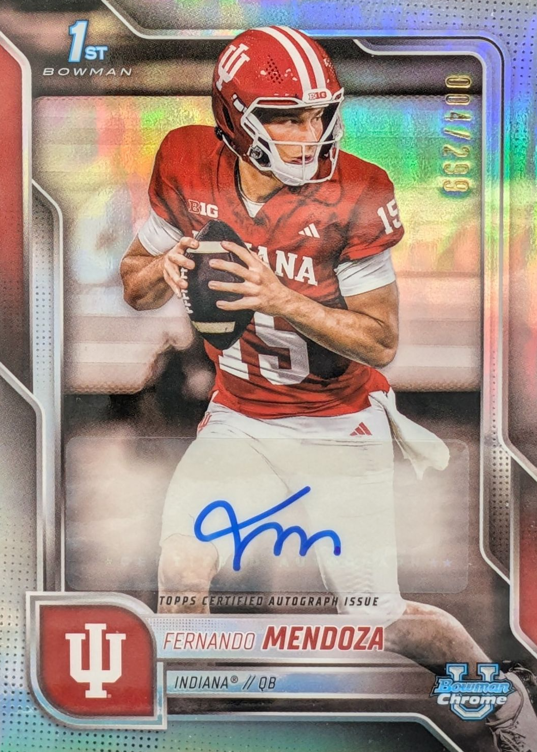 Fernando Mendoza 2025 Bowman Chrome University #BCA-FME Prospect Auto ...